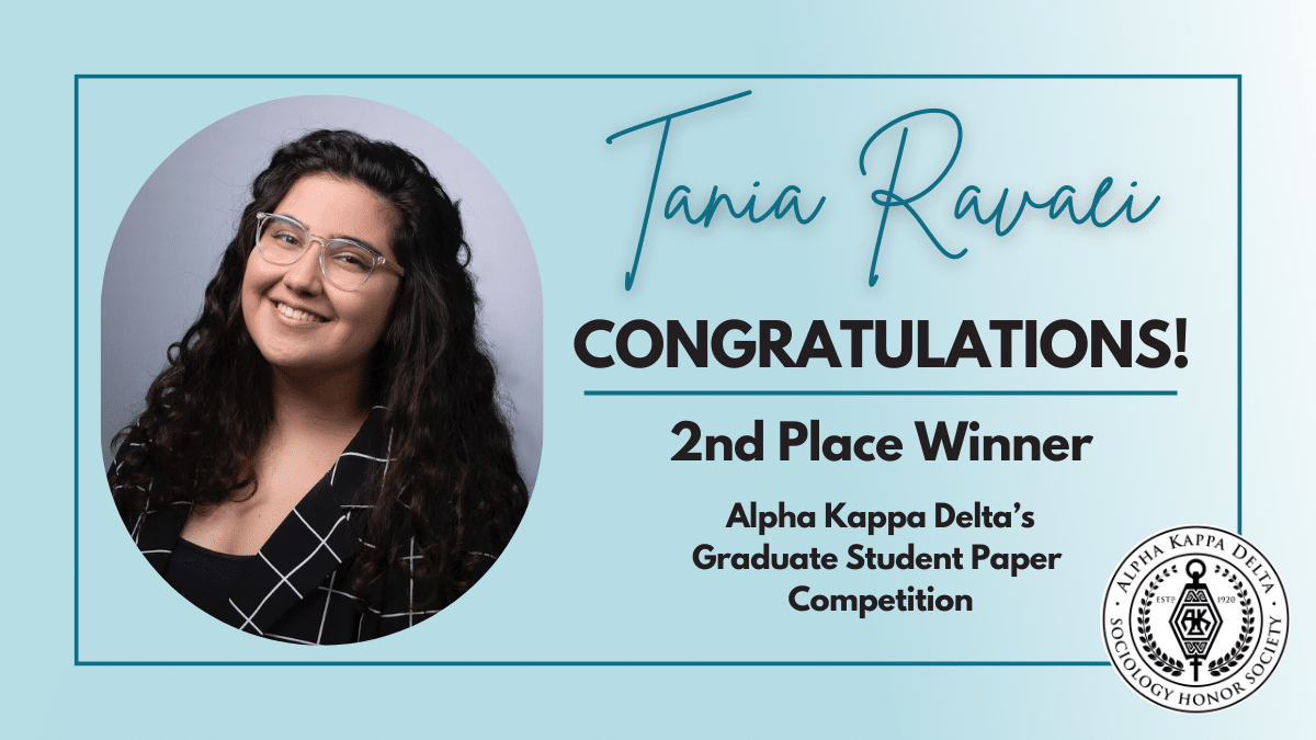 Tania Ravaei takes 2nd in Graduate Student Paper Competition